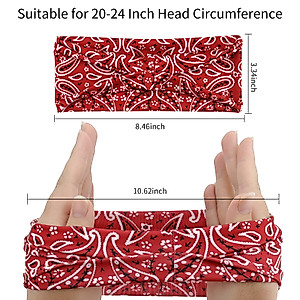 YARIEW 6Pcs Headbands Head Bands Sweat Band Hair Wrap Headwrap Fashion Boho Wide Thick Workout Yoga Elastic Headbands Mens Cooling Running Sports Headband Sweatbands for Women and Men