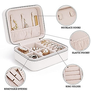 SWIMFUN Bridesmaid Proposal Gifts Custom Leather Jewelry Box, Colorful Birth Flower Travel Jewelry Case Ring Box, Wedding Bachelorette Mom Gifts for Women Girls