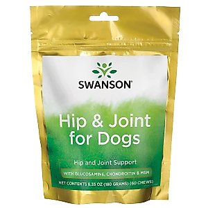 Swanson Glucosamine & Chondroitin for Dogs Hip & Joint with Msm 6.35 Ounce (180 g) Pkg