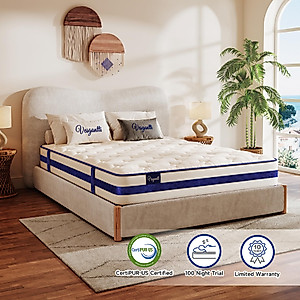 Vesgantti Queen Mattress, 12 Inch Hybrid Innerspring Mattress with Memory Foam, Support & Pressure Relief, Medium Firm Feel Mattress in a Box (60x80x12 Inches, Queen Size)