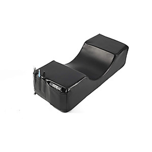 Eyelash Extension Neck Pillow With Acrylic Shelf Organizer Stand, PU Leather Waterproof Lash Extension Grafting Pillow Makeup Tool Display Cabinet Shelves - Black Shelf + Black Pillow Updated