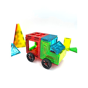 Magnetic Building Tiles - 35 Pieces Colorful Set for Artistic, Creativity and Educational Toys STEM (Science Technology Engineering and Mathematics) for Children Boys and Girls 3 Years and Up