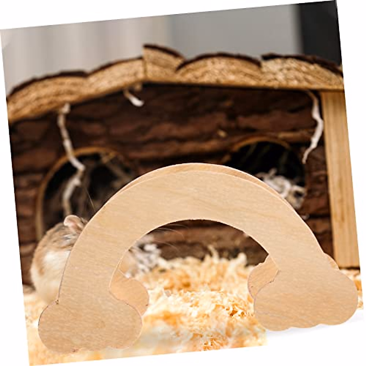 Balacoo 2pcs Hamster Wooden Toys Hamster Platform Rat Exercise Toys Critter Nation Small Animal Hideout Huts Gerbils Hideaway Toy Rabbit ramp Bunny Castle Chinchilla cage The Slide Ladder