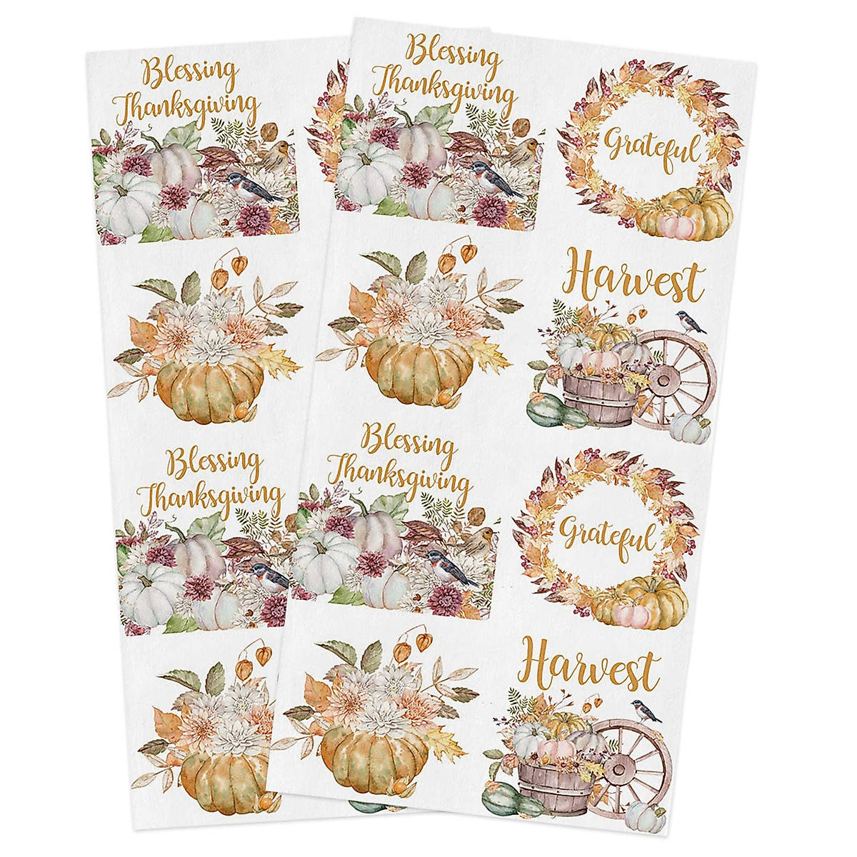 Kitchen Cloth Dish Towels Super Absorbent Dishtowels Strong Absorption Water and Remove Oil and Dust Dish Rags Nonstick Oil Washable Fast Drying Autumn Pumpkin 2 Pack 18" x 28"