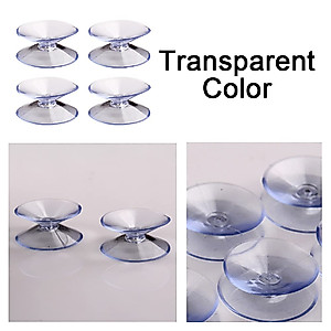 YUANHONGJIAN Suction Cup Plastic Sucker Pads Without Hooks, Clear, 50 Pack Double Sided Suction Cups Sucker Pads Glass Table Top Spacers for Glass Plastic Table Mirror Ceramic