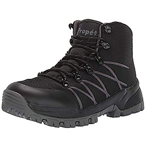 Propét Men's Traverse Hiking Boot, Black/Dark Grey, 09H 3E US
