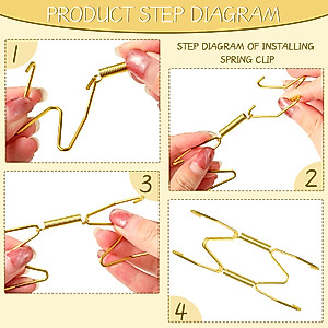 Hotop 12 Pcs Plate Hangers for The Wall 6, 8, 10 Inches Wall Invisible Heavy Duty Stainless Decorative Wire Plate Hangers Stainless with 12 Pcs Hooks with Nails for Indoor Decorative(Gold)