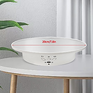 ZLMONDEE Motorized Rotating Display Stand, Mirror Covered 360 Degree Turntable Display Stand for Photography Products and Shows, Max Load 18Lb/ 7.87 inch Video Show, Battery/USB Power Supply (Remote