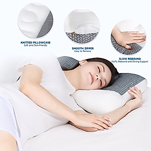 DOINUO Super Ergonomic Pillow, Orthopedic Correction Bed Pillow Repair Traction Pillow, Neck Support Pillow for Side Sleepers, Neck and Shoulder Pain Pillow for All Sleeping Positions