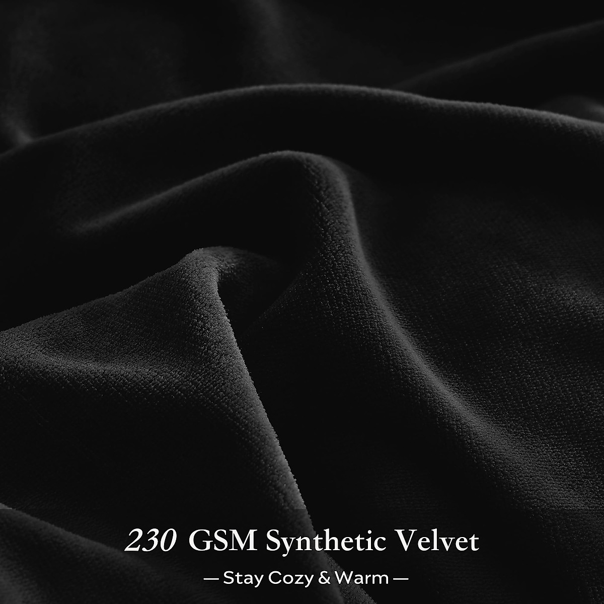 JELLYMONI Black Velvet Duvet Cover Queen Size - Ultra Soft Flannel Comforter Cover, 3-Piece Luxury Fluffly Duvet Cover with 8 Corner Ties & Zipper Closure