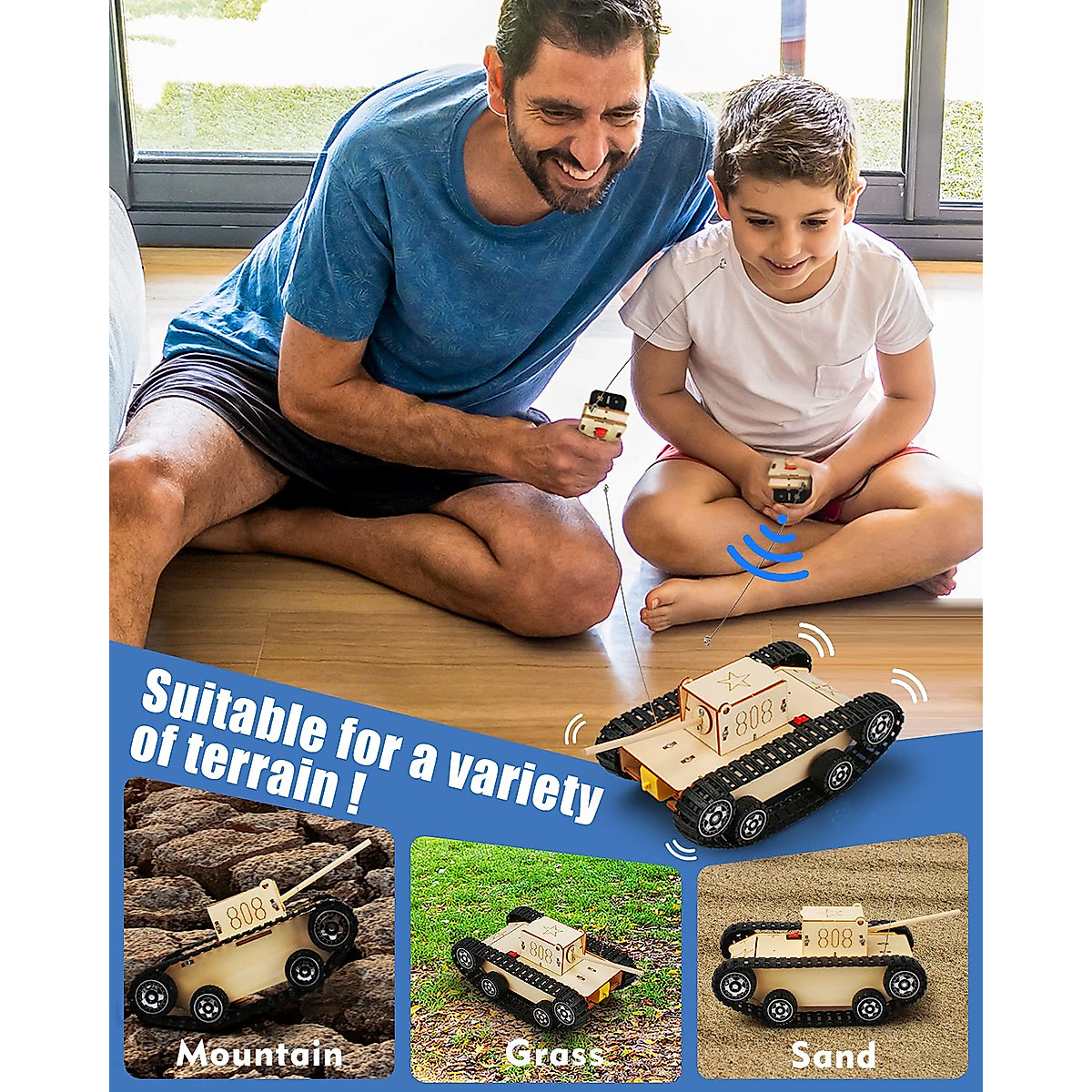 2 in 1 STEM Model Car Kits, 3D Wooden Puzzles, Education Science Experiment Kits, DIY Remote Control STEM Projects Building Toys, Gifts for 8, 9, 10,11,12 Year Old Boys and Girls