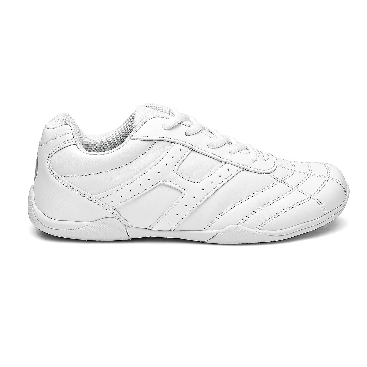 BREXLI Cheer Shoes Women - White Cheerleading Shoes for Girls & Youth Cheer Competition Sneakers PU 8
