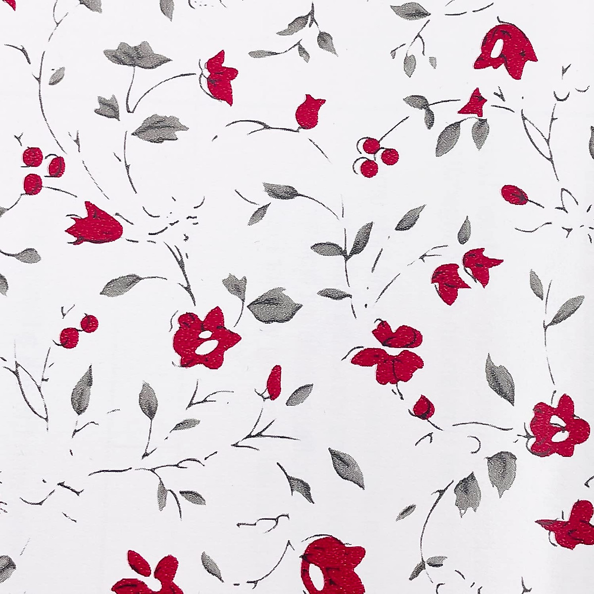 Yifely Red Rural Floral Shelf Liner Locker Decor Sticker Self-Adhesive Furniture Paper 17.7 Inch by 9.8 Feet