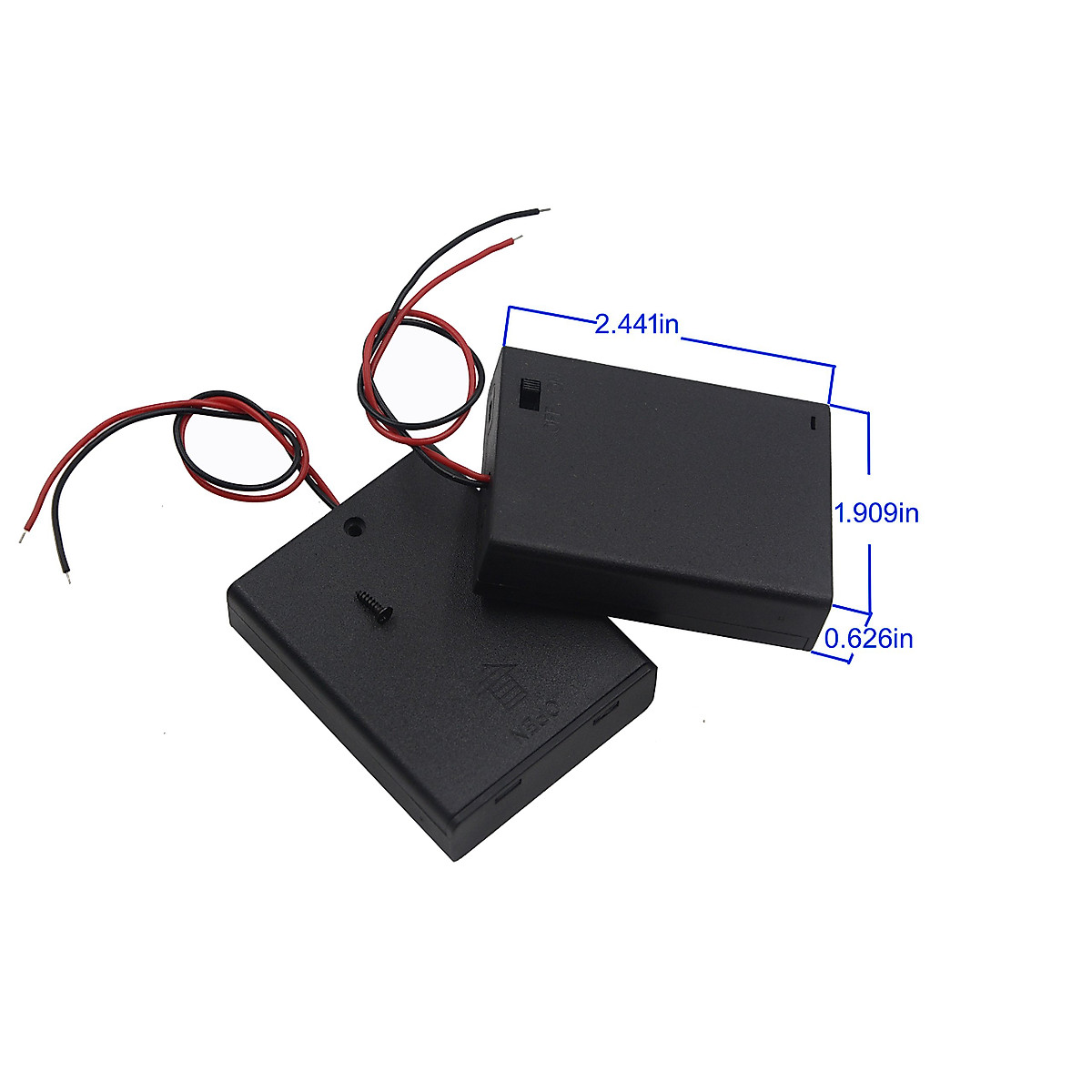 LAMPVPATH 3Pcs 4 AAA Battery Holder with Switch, 6V Battery Holder with Switch, 4X 1.5V AAA Battery Holder Case with Wire Leads and ON/Off Switch(3 Pack)