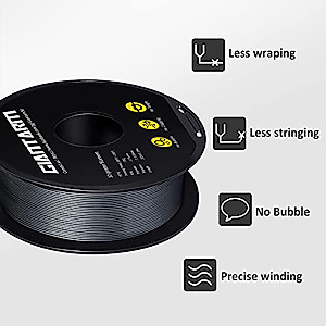 GIANTARM Silver PETG 3D Printer Filament Toughness Enhanced 1kg (2.2lbs), 1.75mm Dimensional Accuracy +/-0.03mm, 1080 Feet（330m)/Roll, Vacuum Package, Fit for Most 3D FDM Printer