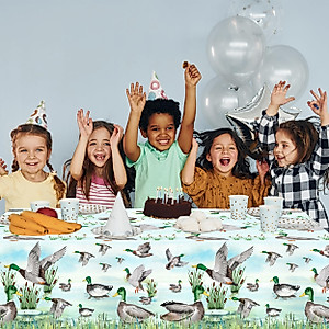 Mallard Duck Party Tablecloths One Lucky Duck Party Table Decorations Mallard Duck Theme 1st Birthday Decoration for Duck Hunting Birthday Party Decor Duck Hunter Baby Shower Supplies
