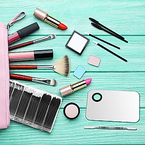 260 Pieces Disposable Makeup Tools Kit, Eyeliner Brushes Mascara Wands Lipstick Applicators Plastic Organizer Box Short Waterproof Cape Stainless Steel Makeup Palette, Spatula (Black) (Black)