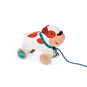 Janod My Dog Wooden Pull Along Bulldog - Ages 12 Months+ - J08216