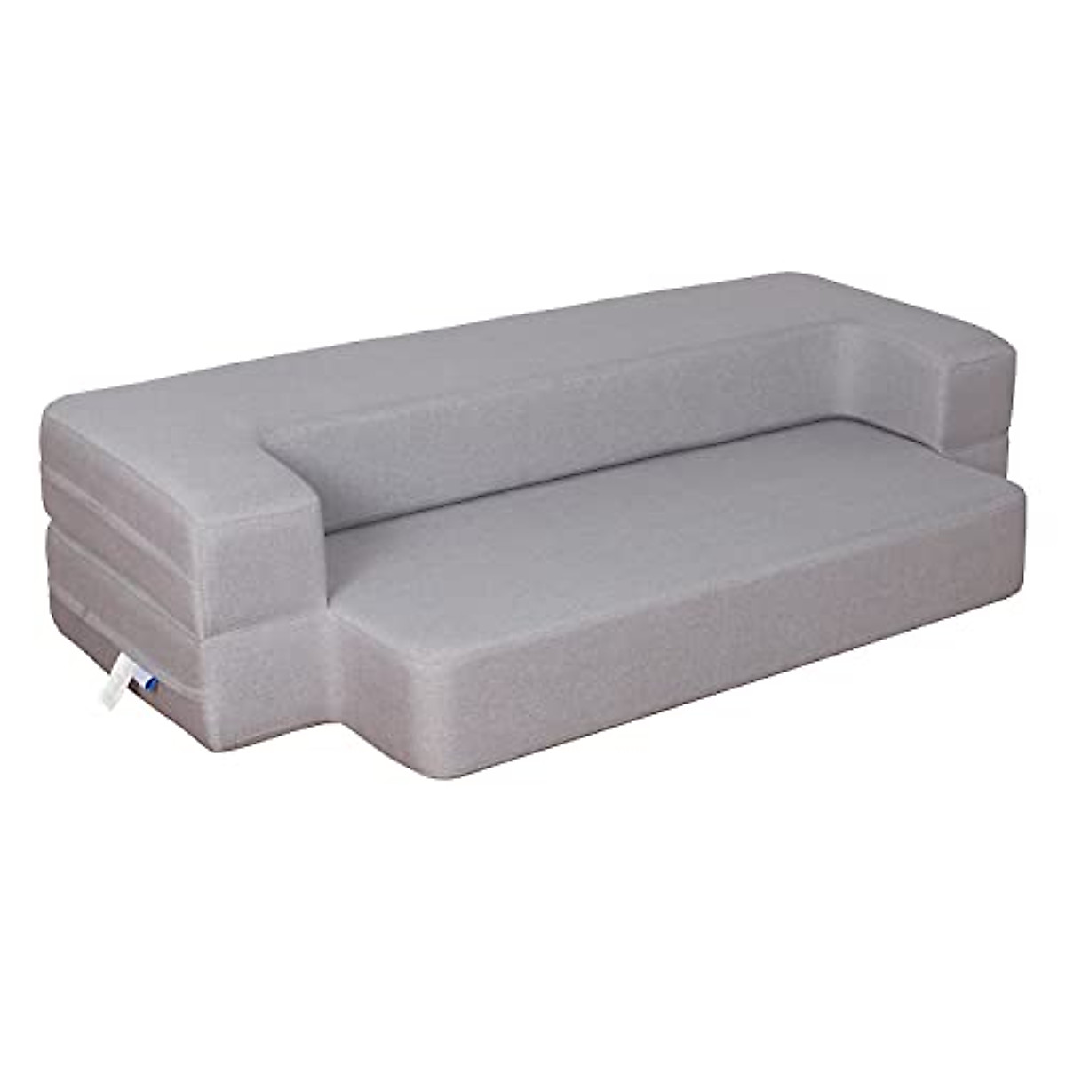 HonTop 10 Inch Fold Out Couch Bed Memory Foam Couch Floor Futon Sofa Bed, Sleeper Chair Bed for Bedroom Living Room Guest, Full Size, Light Grey