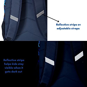 RALME 16 Inch Shark Backpack with Lunch Box Set for Boys or Girls, Value Bundle, Blue