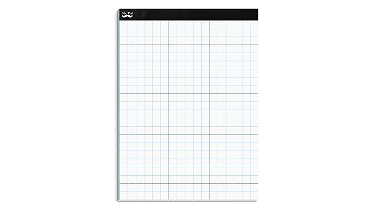 Mr. Pen 2x2 Graph Paper Pad | 8.5x11, 55 Sheets, 0.5 Grid