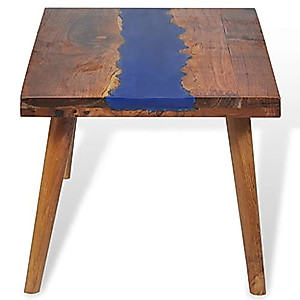 QJBSAVVA Coffee Table Teak Resin 39.4"x19.7"x15.7",Industrial Tables Floor Standing Table Cocktail Table Suitable for Meeting Rooms, Reception Rooms, Offices