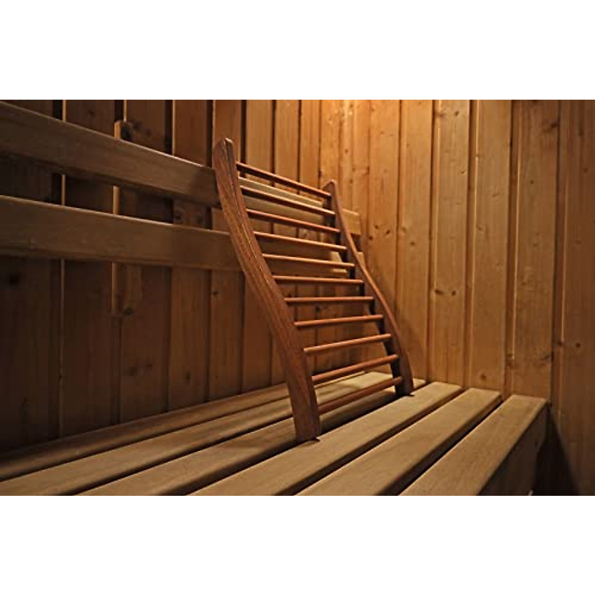 Kütral Sauna Backrest -Made of Canadian Red Cedar - Ergonomic S-Shape - 2 Complimentary Towels Included