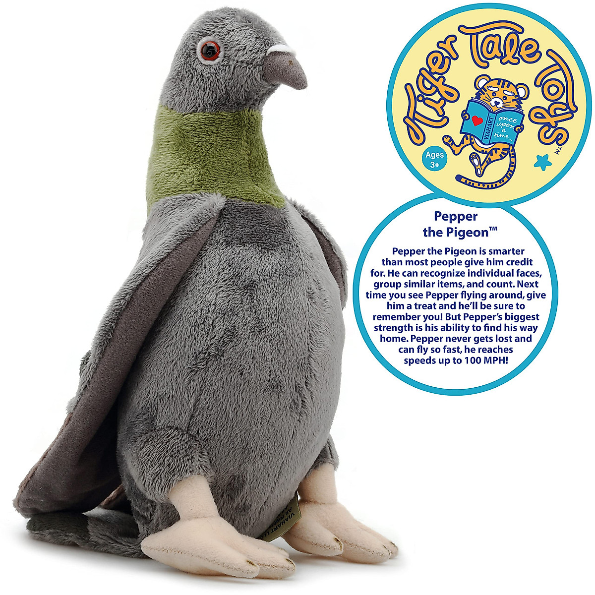 VIAHART Pepper The Pigeon - 7.5 Inch Stuffed Animal Plush Bird - by TigerHart Toys
