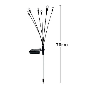 JiJiRuDU Solar Garden Lights Starburst Swaying Light Swaying When Wind Blows Solar Lights Outdoor Decorative String Lights White Cord Warm Light (Yellow, One Size)