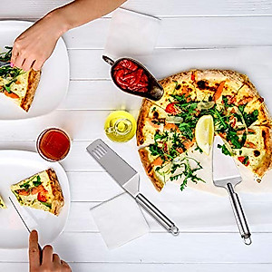 2 Pieces Pie Server Set Multi-function Stainless Steel Cake Spatula Cake Cutter Knife Stainless Steel Offset Spatula, Cake Spatula for Pie Lasagna Cutting (Packing Enhanced Version)