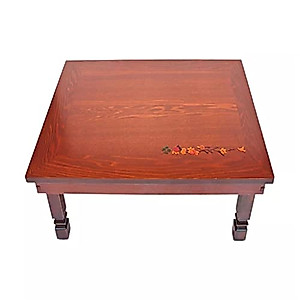 MJWDP Folding Table Antique Furniture Living Room Low Wood Coffee Table Rectangle Traditional Table Wooden (Color : White-Patch Five-Pointed star4, Size : 90x75x31.5cm)