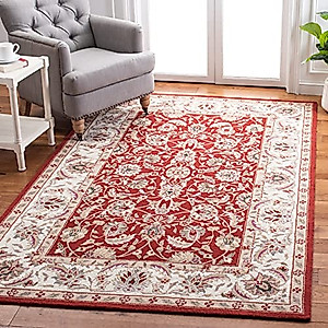 SAFAVIEH Chelsea Collection Accent Rug - 2'6" x 4', Burgundy & Ivory, Hand-Hooked French Country Wool, Ideal for High Traffic Areas in Entryway, Living Room, Bedroom (HK78B)