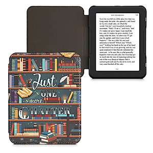kwmobile Case Compatible with Barnes & Noble Nook Glowlight 4 / 4e Case - eReader Cover - Library Motto Multicolor