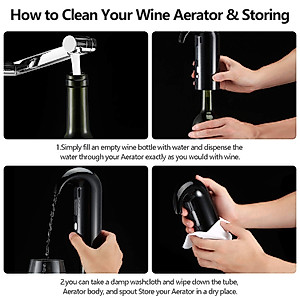 Electric Wine Aerator Gifts Electric Wine Pourer and Wine Dispenser Pump, Multi-Smart Automatic Filter Wine Dispenser with USB Rechargeable for Mother's Day Gifts, Travel, Home and Bar