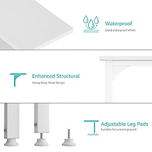 Lufeiya White Small Desk with Drawers - 40 Inch Computer Desk for Small Space Home Office, Modern Simple Study Writing Table PC Desks