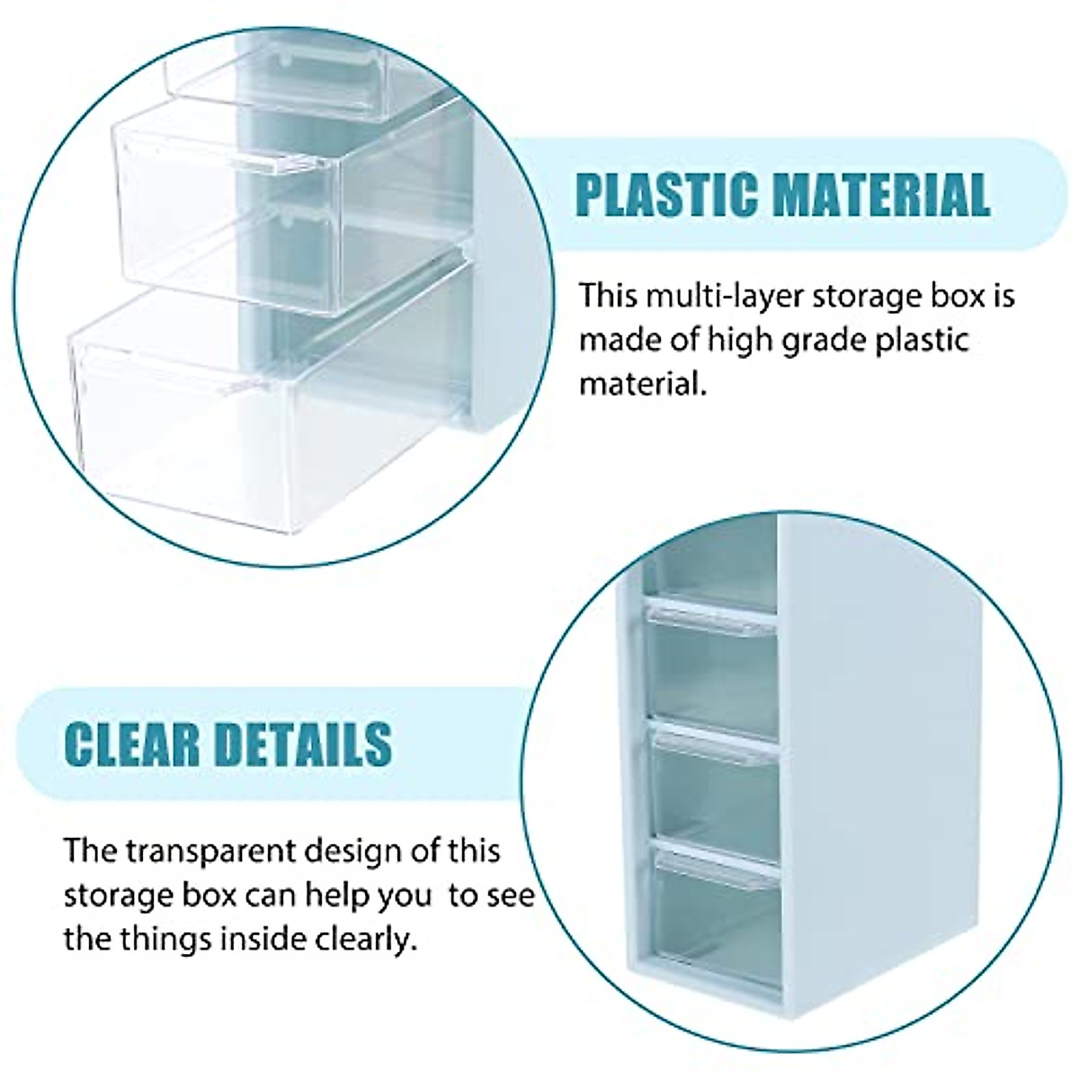 Cabilock Desktop Organizer Jewelry Storage Box Multi Layer Storage Container Desktop Storage Holder Storage Drawers