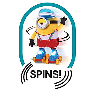 Illumination's Minions: The Rise of Gru Roller Skate Stuart Lights and Sounds Interactive Feature Plush, Kids Toys for Ages 3 Up by Just Play