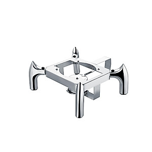 CHEFQ Elegant Chafer Dish with Rose Gold Accents - Hydraulic Hinge with Glass Window Cover- 6-qt capacity - Square–Includes Food Pan, Water Pan and Fuel Holders–keeps food warm in catered events