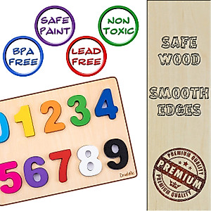 Magnetic Wooden Educational Number Puzzle - Learn Numbers & Color Recognition Toy – Toddler Preschool Game – Kids Montessori Education