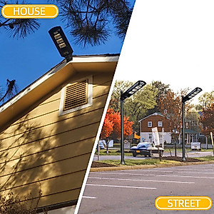 FUHONGRUI 200W Solar Street Light 6000LM Solar Flood Lights Outdoor Dusk to Dawn Flood Lights Outdoor with Motion Sensor and Remote Control 2 Pack