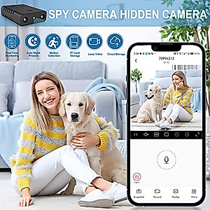WCFHS Mini Spy Camera WiFi Wireless Hidden Cameras, 0.4 * 1.3 * 1.5in, HD1080P Night Vision, Nanny Cams Wireless with Cell Phone App and Sound, Suitable for Outdoor, Indoor, Pet Camera.