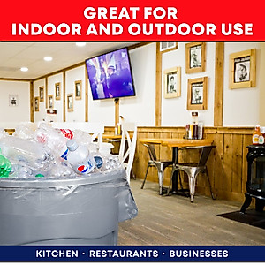 55 Gallon Clear Trash Bags, (50 Bags w/Ties) Large Clear Plastic Recycling Garbage Bags