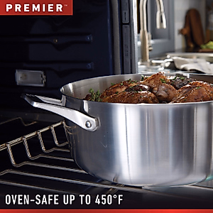 Calphalon Premier Stainless Steel 2.5-Quart Saucepan with Cover, Silver