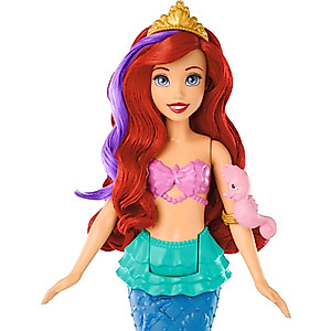 Mattel Disney Princess Toys, Ariel Swimming Mermaid Fashion Doll with Color-Change Hair & Tail, Inspired by The Little Mermaid Movie