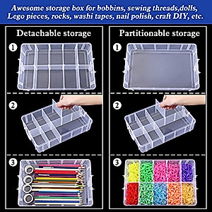 Quefe 7-Tier Stackable Storage Container Box with 70 Compartments, Plastic Organizer Box for Arts and Crafts, Toy, Fuse Beads, Washi Tapes