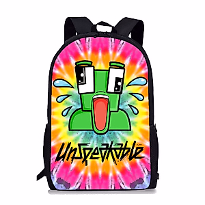 Vonpcaty Funny Cartoon Print Backpack, 17 Inches Daypack Laptop Bag Daily Backpack for Boys Girls Men Women