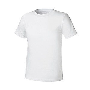 Hanes Boys Undershirt, Ecosmart Short Sleeve Crew Shirts, Multiple Packs Available Base Layer Top, White, X-Large US