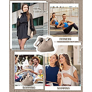 Sweetude Crochet Bags for Women Hand Crocheted Tote Bags Shoulder Knitted Woven Crocheted Tote Bags Large Handmade Aesthetic Cute Bags Shopping Travel School