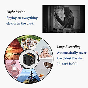 cainda Mini Spy Camera Full HD 1080P with Night Vision and Motion Detection, Super Video Recorder Sports Camera, Small Camcorder, Mini Security Camera for Car Home and Office Surveillance SQ11