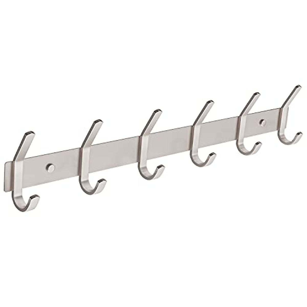 SAYONEYES Coat Rack Wall Mount with 6 Coat Hooks for Hanging - 17 Inch Heavy Duty SUS304 Stainless Steel Brushed Finish Waterproof – Wall Hook Rack for Bathroom Kitchen Entryway (Silver)